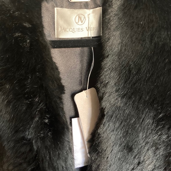 Jacques Vert | Jackets & Coats | Jacques Vert Vintage Faux Fur Wool Black And Red Coat | Poshmark